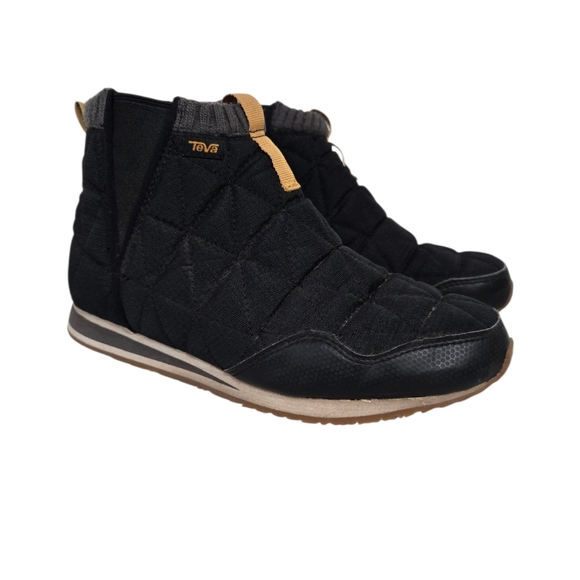 Teva | Shoes | Teva Ember Mid Black Quilted Ankle Boots 7 | Poshmark